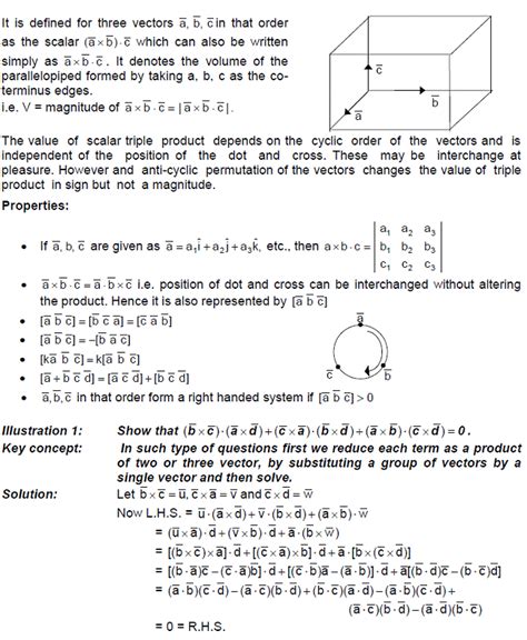 Cbse Class 12 Maths Notes Vectors Scalar Triple Product