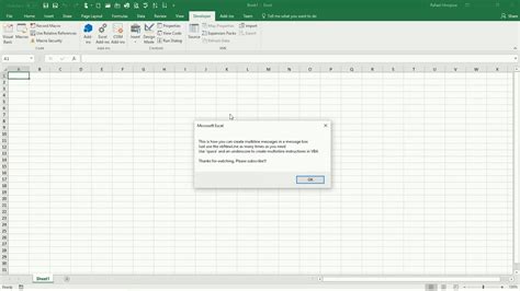 33 eng vba excel how to create a multiline message box youtube