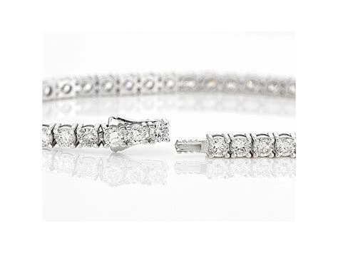 Lab Grown White Diamond 14k White Gold Tennis Bracelet Elegant
