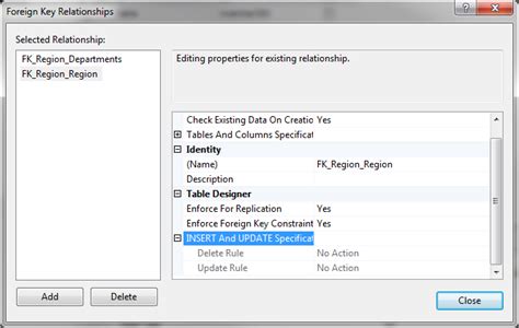 c how to cascade delete in sql on a table that has an fk pointed to