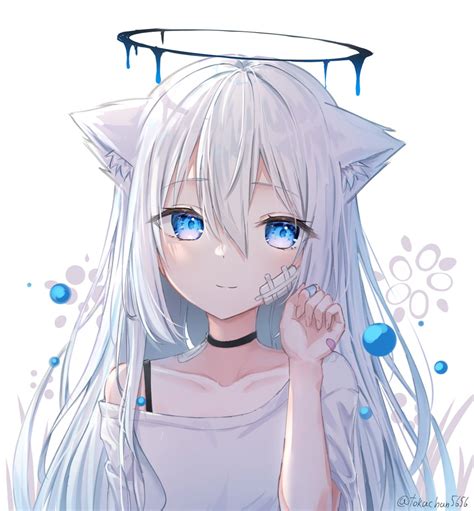「白髪けもみみ堕天使 」 十神乃 とかの お休み中のイラスト