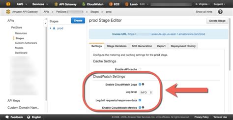 how to enable cloudwatch logs for api gateway