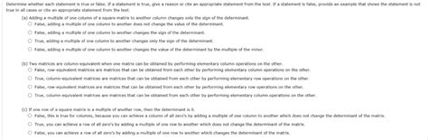 Solved Determine Whether Each Statement Is True Or False If