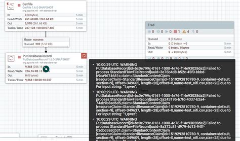 solved loading a simple csv file using nifi putdatabasere