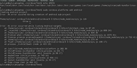 cordova i can t add the android platform on ubuntu even with path