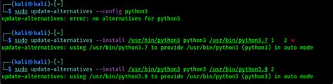 set default version of python [solved] update alternatives error no