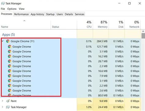 how to stop multiple chrome processes from running in task manager