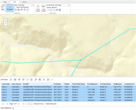 editing events in the selection table—arcgis pipeline referencing