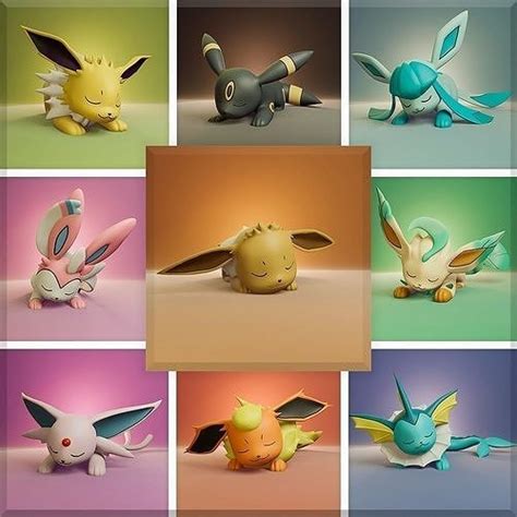 Pokemon Sleeping Eeveelutions 3d Model 3d Printable Cgtrader