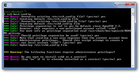 how to get ssh command line access to windows 7 using cygwin