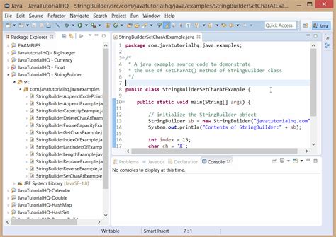java stringbuilder setcharat method example