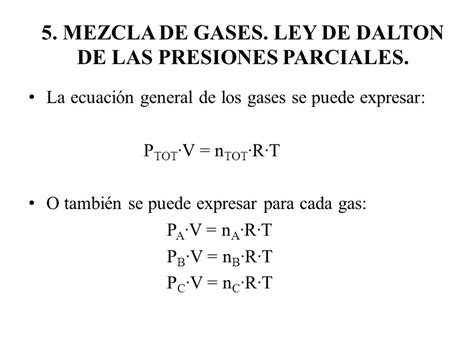 Ley De Dalton De Las Presiones Parciales
