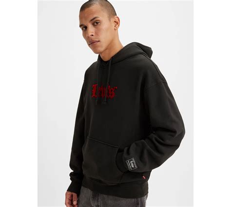 Sudadera Con Capucha Estampada Y Holgada Negro Levis® Es