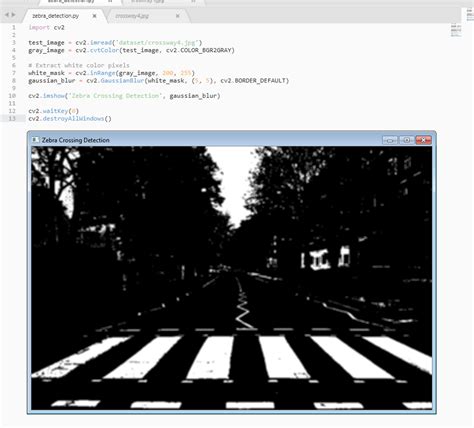 python how to detect a zebra crossing at the picture stack overflow