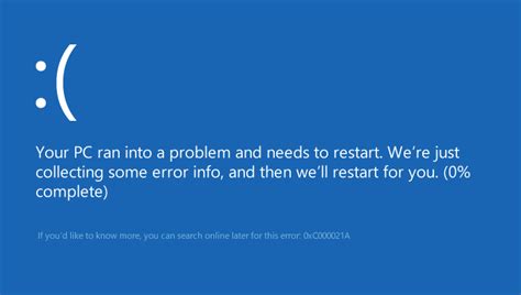 Étapes pour résoudre erreur 0xc000021a dans windows 10 réparer les