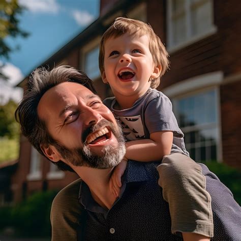 Premium Ai Image Portrait Of A Father And Son A Beautiful Face And