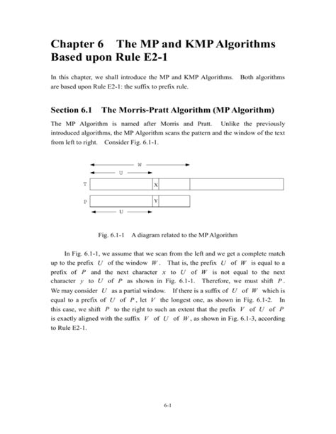 chapter 6 the mp and kmp algorithms algorithms based upon