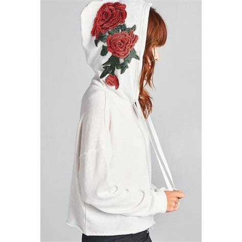 Floral Patch Hoodie Off White Floral Hoodie Floral Patches French