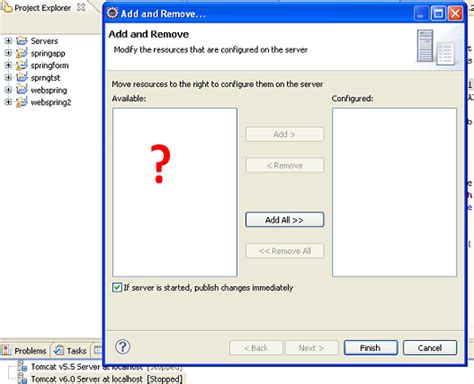java missing projects in eclipse server stack overflow