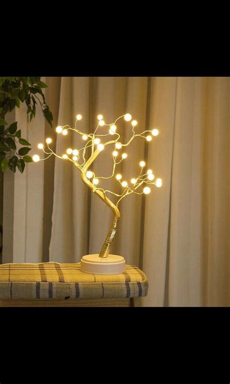 Pearl Firefly Tree Light Copper Wire Table Lamp Furniture And Home