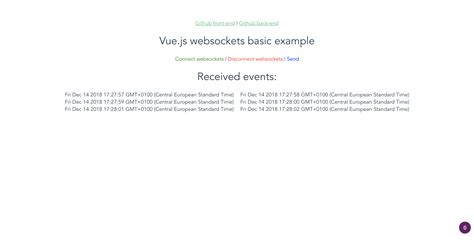 basic example for the websockets with vue js 2 bestofvue