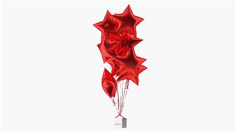 Star Shaped Red Balloons Tied To T Box 3d Model Turbosquid 1815190