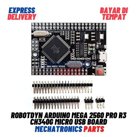 Elc[brd 0020] Robotdyn Arduino Mega 2560 Pro R3 Ch340 Ch340g Micro Usb