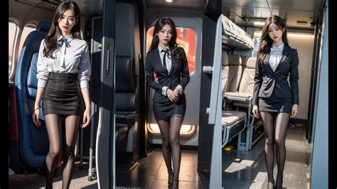 [4k] Flight Attendant Uniform Lookbook Part 2 Ai Girls Aiart