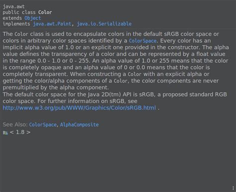 java intellij idea how to view entire page of javadoc