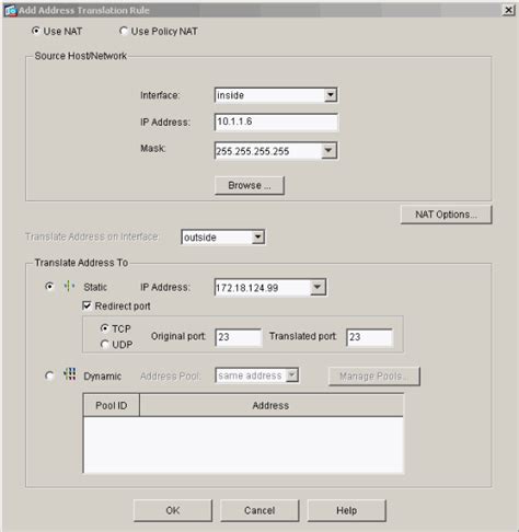 pix asa 7 x port redirection forwarding with nat global static and