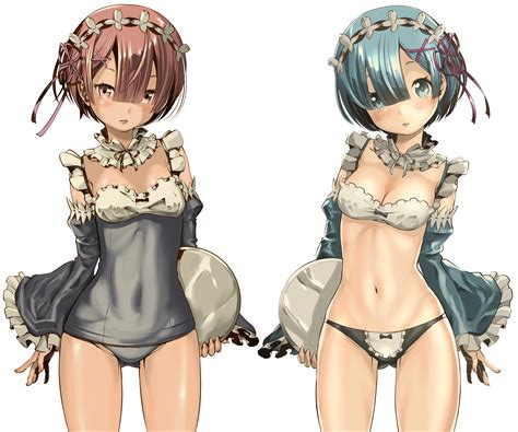 Wallpaper Illustration Redhead Anime Girls Blue Hair Blue Eyes