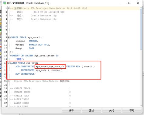 index and key names are missing in ddl when index and key names are