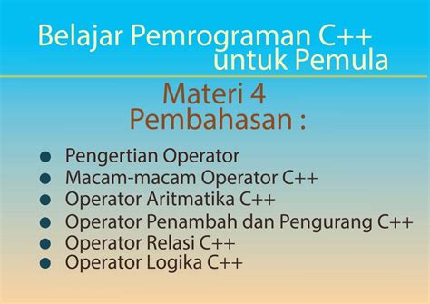 Penggunaan Operator Pada Pemrograman C Lengkap Dengan Contoh [materi