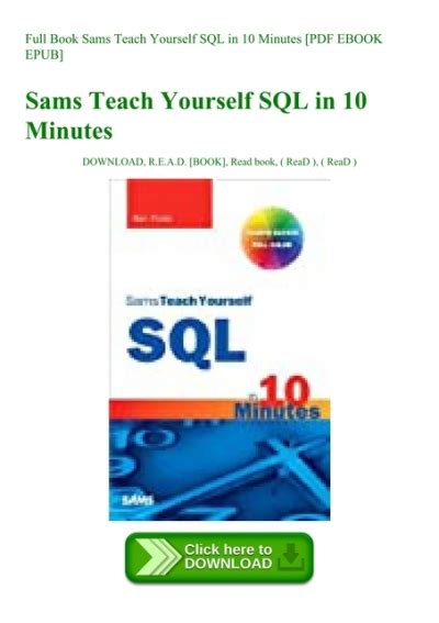 Full Book Sams Teach Yourself Sql In 10 Minutes [pdf Ebook Epub]