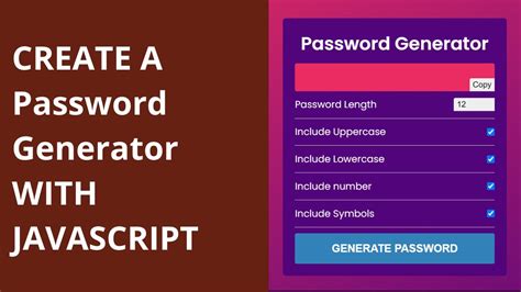 create a password generator with javascript