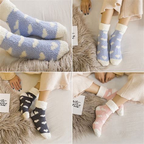 Women Ladies Soft Fluffy Bed Socks Winter Warm Lounge Slipper Fleece