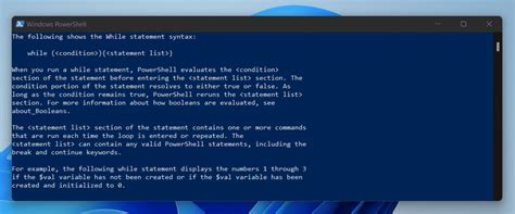 powershell while loop explained syntax parameters and examples