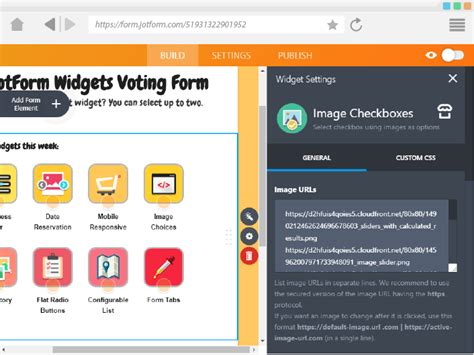 image checkboxes form widgets jotform
