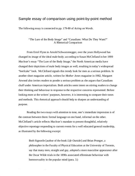 Comparative Essay 10 Examples Format Pdf