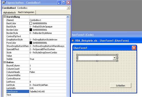excel vba combobox list rowsource combo boxes and list excel vba