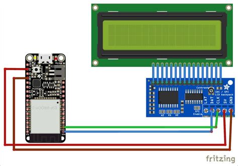 interfacing 16x2 lcd with esp32 using i2c internet clock