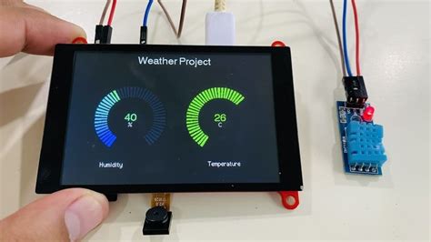 esp32 dht11 weather monitoring on tft touch display