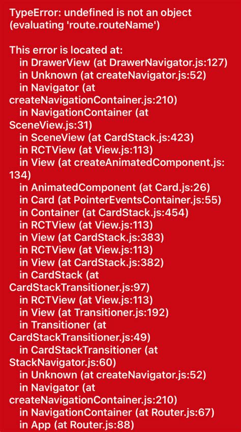 react native typeerror undefined is not an object evaluating route