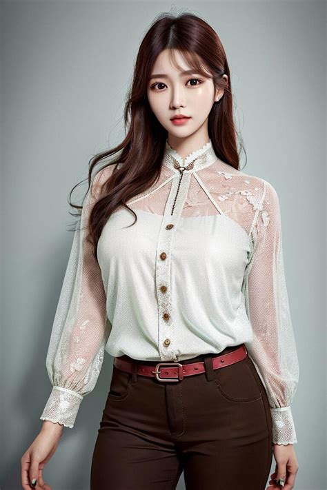 Ai가 그린 각종 블라우스입은 피팅모델 여자사진 그림 아시아 모델 귀여운 아시아 소녀 아시아의 아름다움