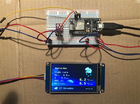 nodemcu and nextion weather forecast station