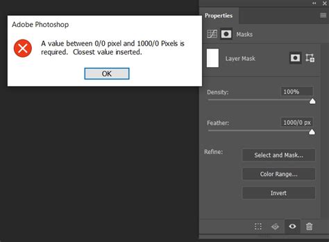 re feather mask not working in photoshop 2019 adobe support
