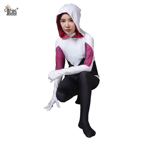 Gwen Stacy Spider Gwen Cosplay Costume Spider Woman Costumes Long