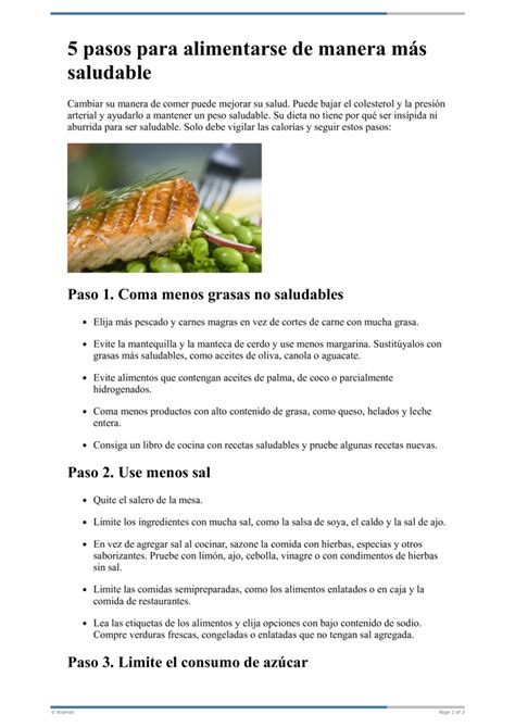 Text 5 Pasos Para Alimentarse De Manera Más Saludable Healthclips