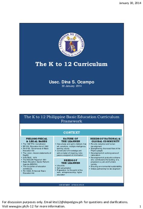 K To 12 Science Curriculum Framework