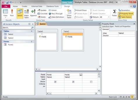 access forms fields from multiple tables vba and vb